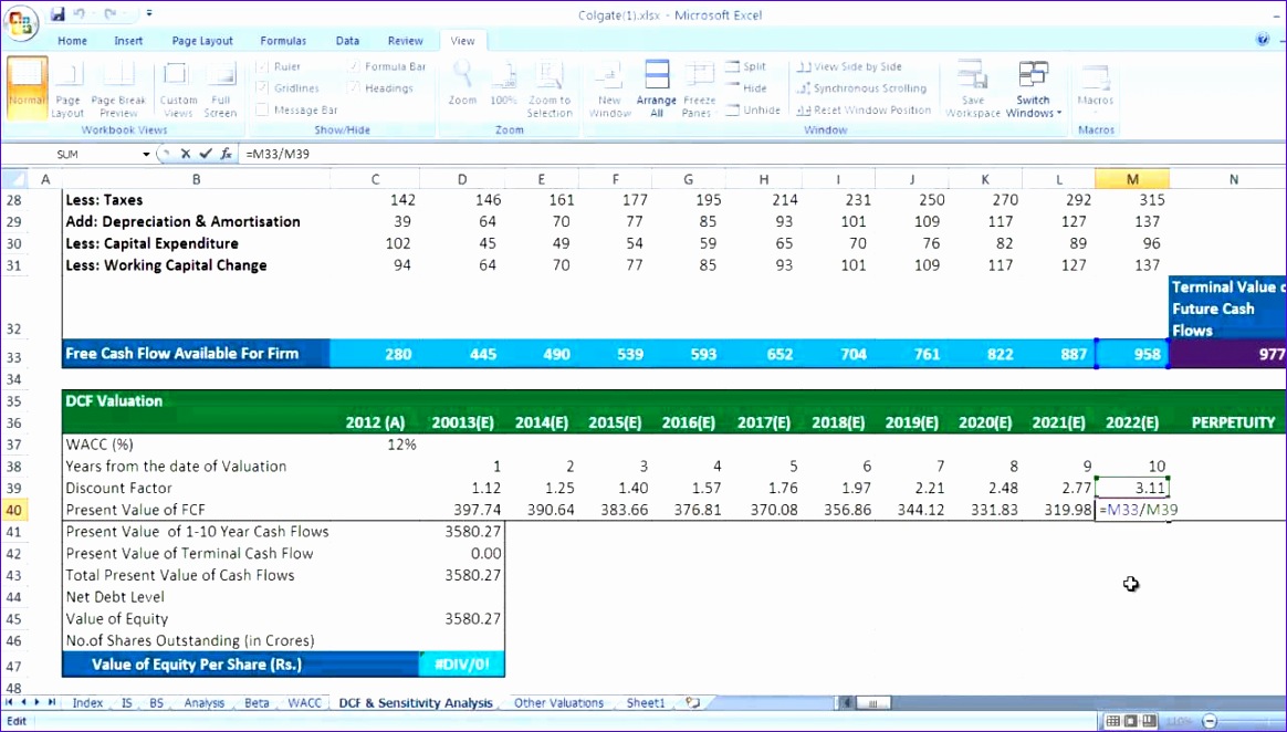 12 Discounted Cash Flow Template Excel Excel Templates Excel Templates