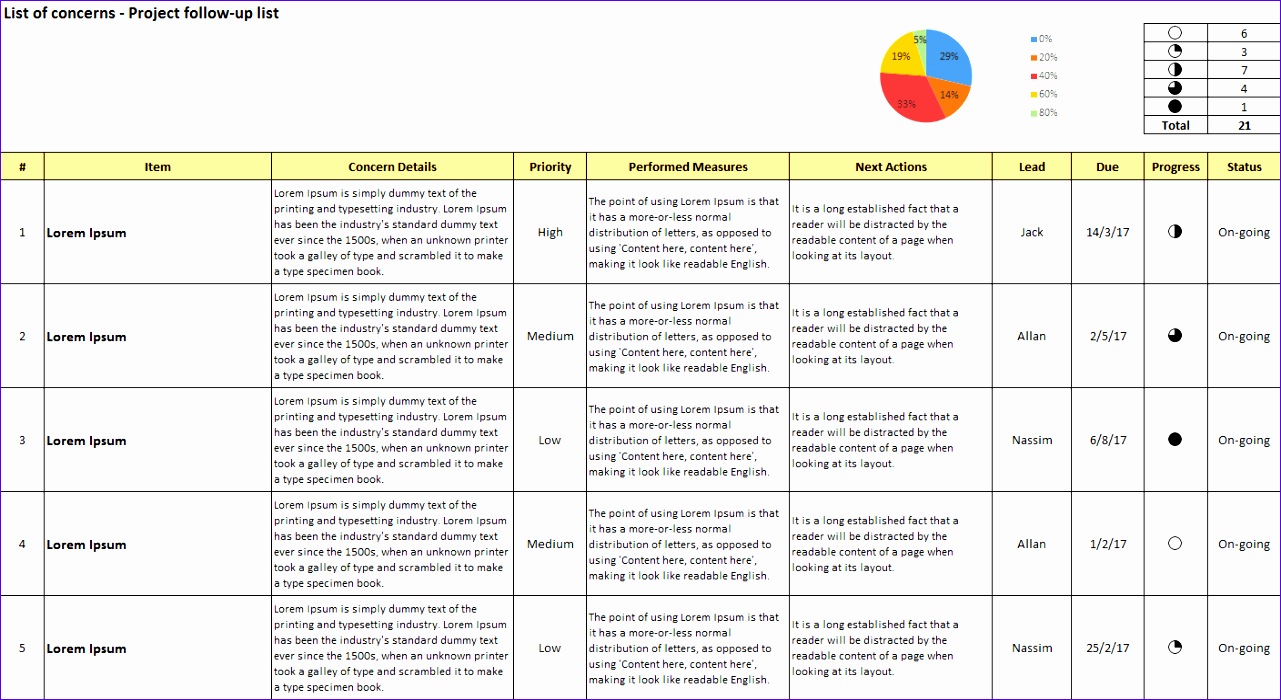 6 Project Follow Up Template Excel Excel Templates 6 Project Follow Up Template Excel Excel Templates