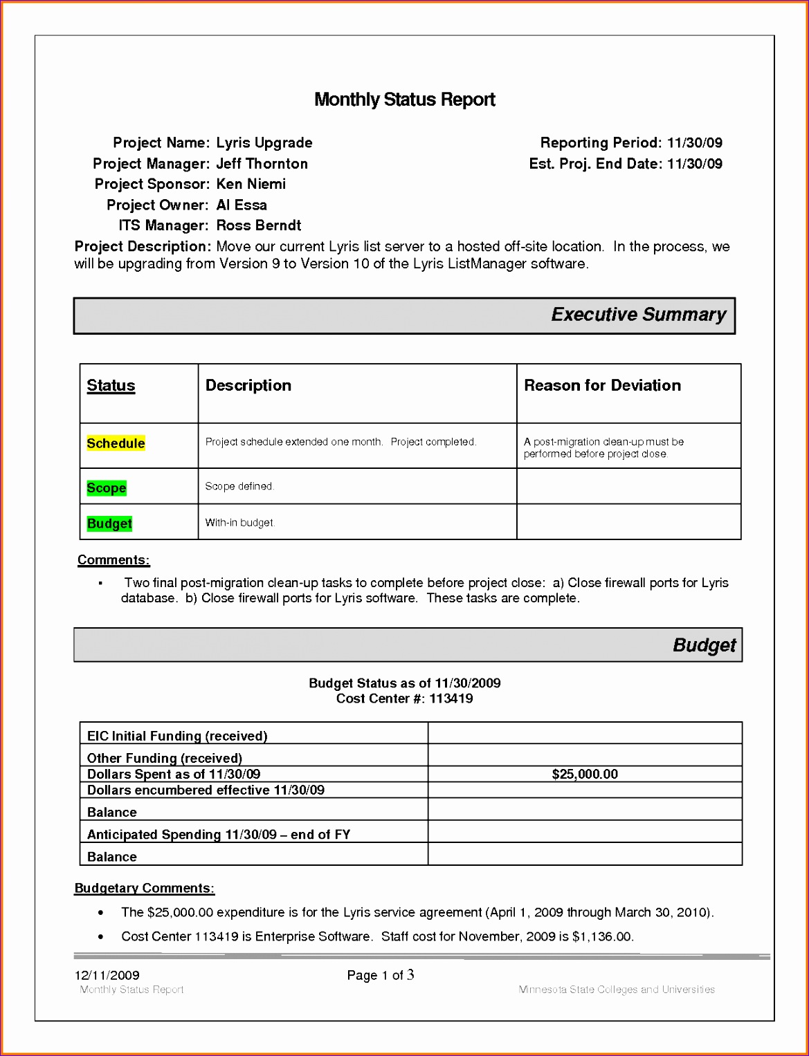 8 Project Management Status Report Template Excel Excel Templates