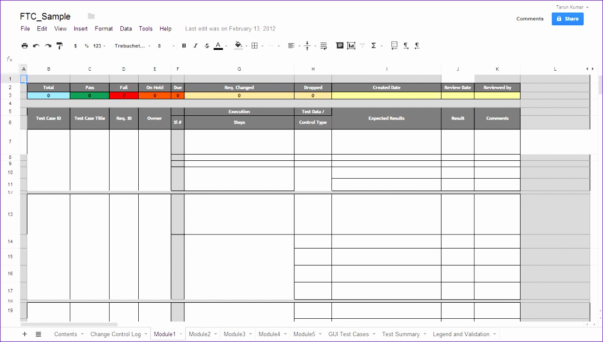 Sample Test Case Template In Excel Format Aslelder