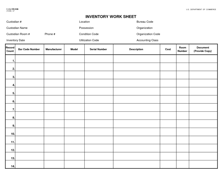 Bar Inventory Format - Excel Templates - Excel Templates