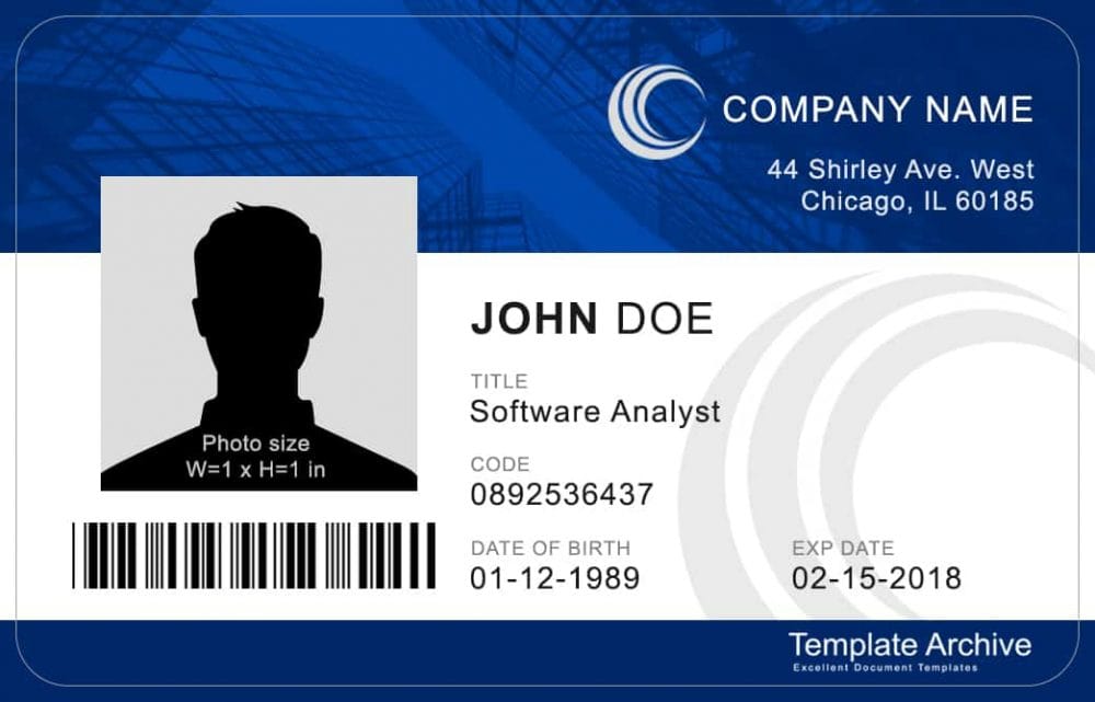 Work Id Card Template - Excel Templates - Excel Templates