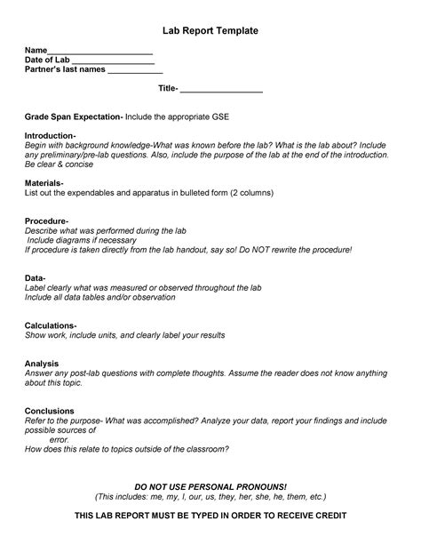 Lab Report Template - Excel Templates - Excel Templates