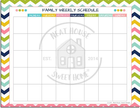Family Schedule Template - Excel Templates - Excel Templates